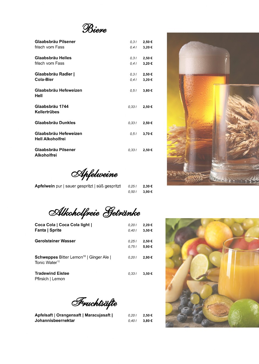 Speisen & Getränke - Ristorante Classico